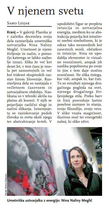 Mediji - Naliny Art, slikarstvo, ilustracija - Nina Meglič